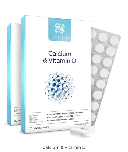 HEALTHSPAN CALCIUM & Vitamin D Vitamin Supplements, 120 Tablets £11.50 ...