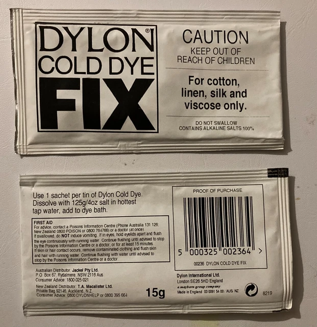 DYLON COLD DYE Fix. 15g Sachets x 2 £5.99 - PicClick UK