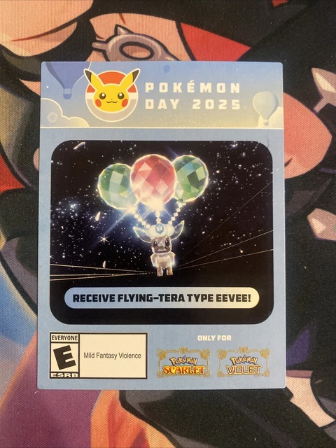 2025 POKÉMON DAY Flying-Tera Type Eevee CODES Pokemon Scarlet & Violet ...