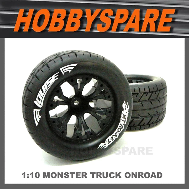 LOUISE 1/10 RC Monster Truck Rocket Onroad Wheel & Tyre 1/2 Offset Jato ...