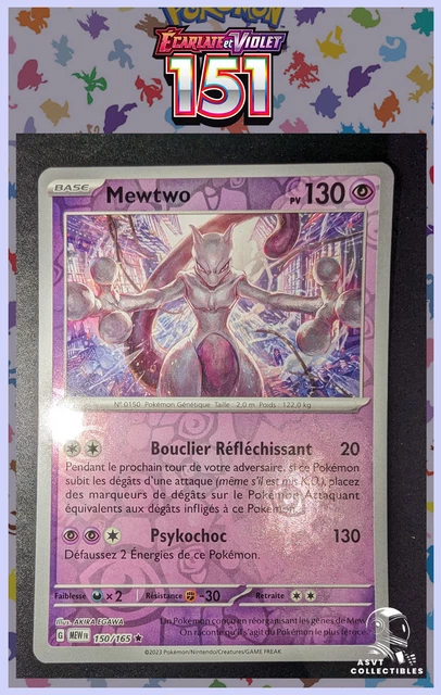 MEWTWO 150/165 REVERSE Holo Ecarlate Violet 3.5 MEW 151 FR Carte ...