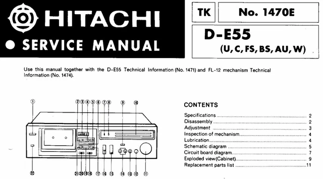 HITACHI HGE-1100, HT-12 Schematic Diagrams Service Manual Circuit ...
