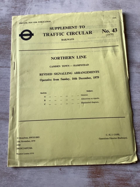 LONDON UNDERGROUND TUBE Train Railway Supplement Northern Line Plan Map ...