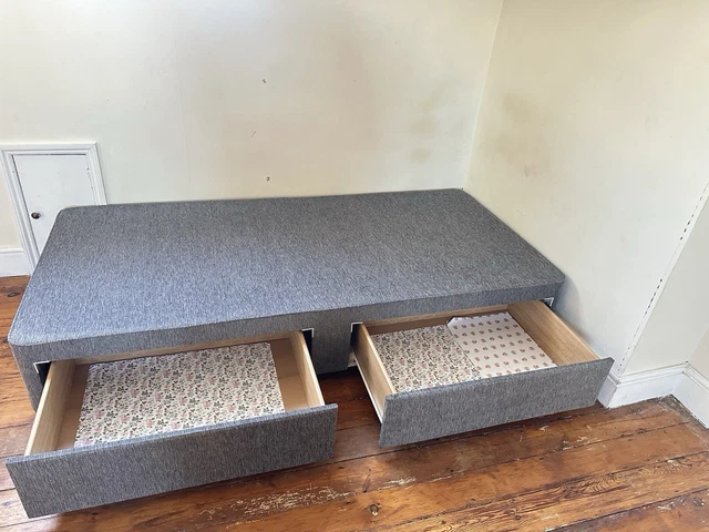 BED FRAME WITH Storage Drawers Single Unit £63.08 - PicClick UK