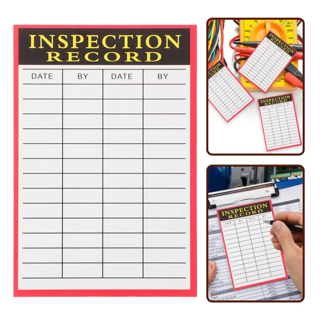 100 SHEETS RECORD Card Fire Extinguisher Inspection Tag Client Cards £ ...