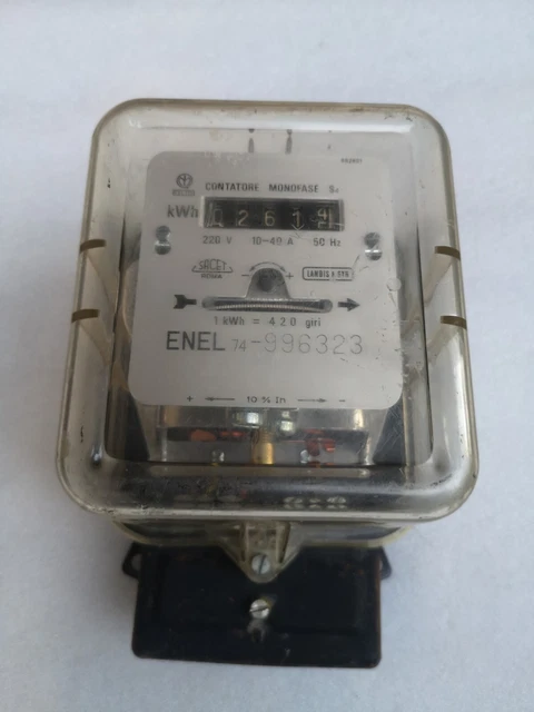 CONTATORE ELETTRICO MONOFASE Enel Vintage Vecchio Antico EUR 35,00 ...