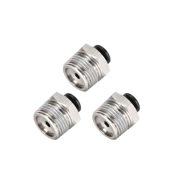 STRAIGHT PNEUMATIC PUSH to Quick Connect Fittings Tube OD Silver Tone ...