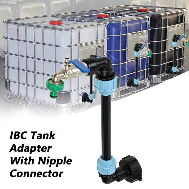 3/4& IBC TANK Gooseneck Outlet Tap Rain Barrel Rainwater Container ...