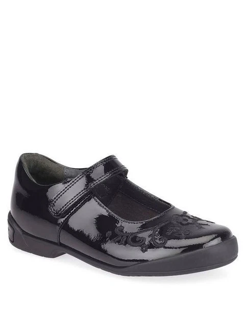 START-RITE HOPSCOTCH LEATHER Mary Jane Girls School Shoes Black Patent ...