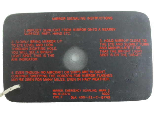 VINTAGE MILITARY MIRROR Emergency Signaling Mark 3 Mil-M-i8371E £9.08 ...
