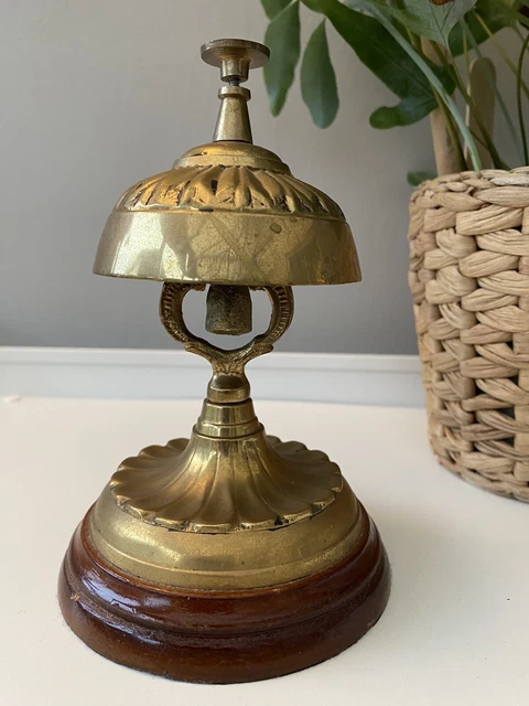 ANTIQUE VICTORIAN BRASS Shop/Hotel/Reception Counter Call Bell £29.99 ...