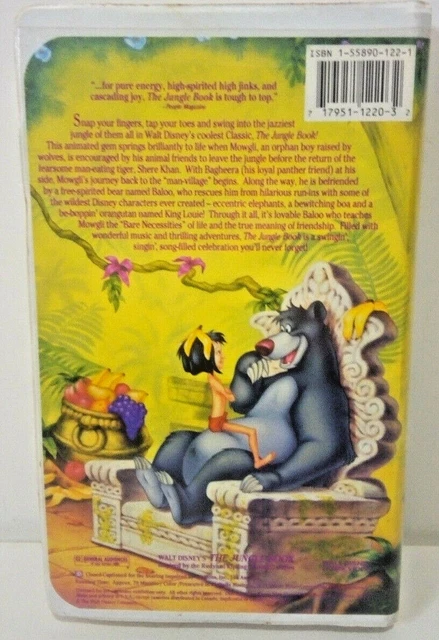 WALT DISNEY'S JUNGLE Book-VHS-Black Diamond Classics-#1122-classic ...