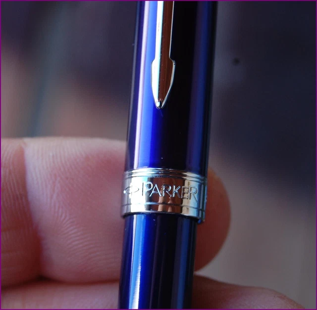 PENNA BIRO ROLLERBALL pen Parker Sonnet France blu e cromo NUOVA EUR 14 ...