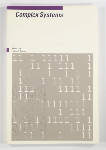 1990 AUG COMPLEX SYSTEMS Stephen Wolfram CELLULAR AUTOMATA computer ...