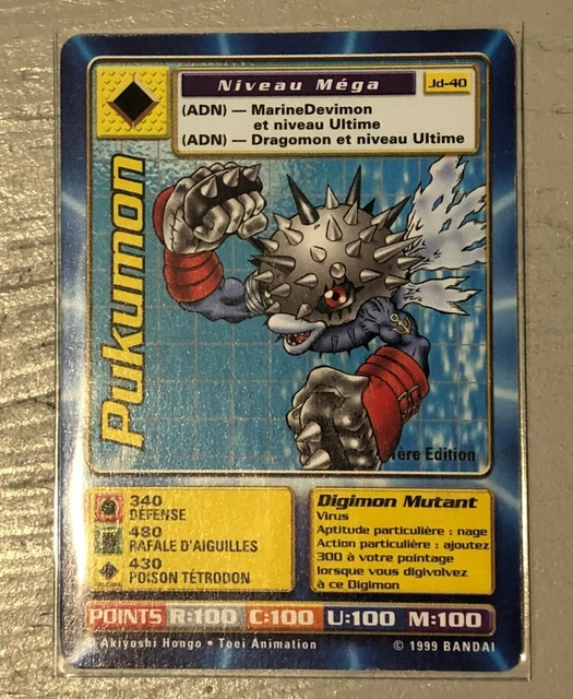 CARTE DIGIMON PUKUMON niveau Méga Jd-40 1ère édition 1999 EUR 6,00 - PicClick FR
