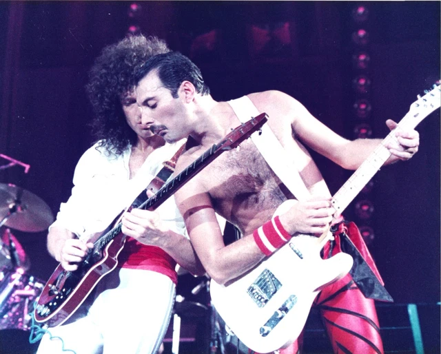 PHOTO FREDDIE MERCURY & Brian Mai 1984 Reine Londres 12 Pouces Reine ...