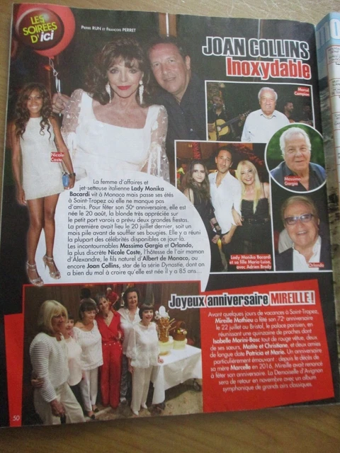COUPURE DE PRESSE Joan Collins / Mireille Mathieu Ref Jf.110 EUR 3,00 ...