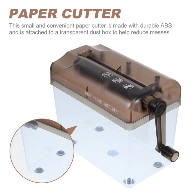 MINI PAPER SHREDDER Machine Manual Cutter Strip Document Cutting ...