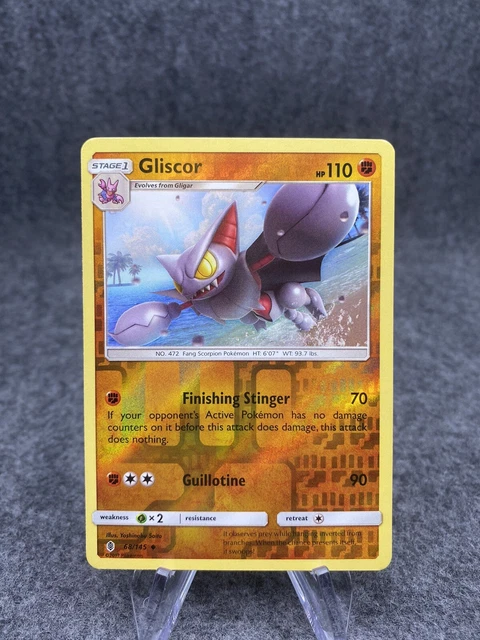 POKÉMON TCG GLISCOR Sun & Moon: Guardians Rising 68/145 Reverse Holo UC ...