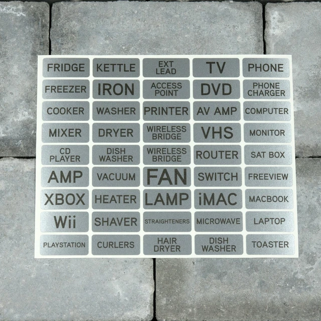PLUG LABELS / Stickers That help Identify Plugs On An Extension Lead ...