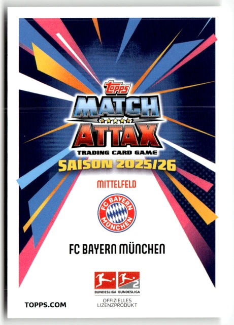 TOPPS MATCH ATTAX Bundesliga 2025-26 No. 150 Konrad Laimer £1.20 ...