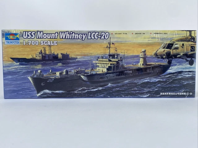 TRUMPETER USS MOUNT Whitney LCC-20 Command Ship Model Kit 1/700 5718 £ ...