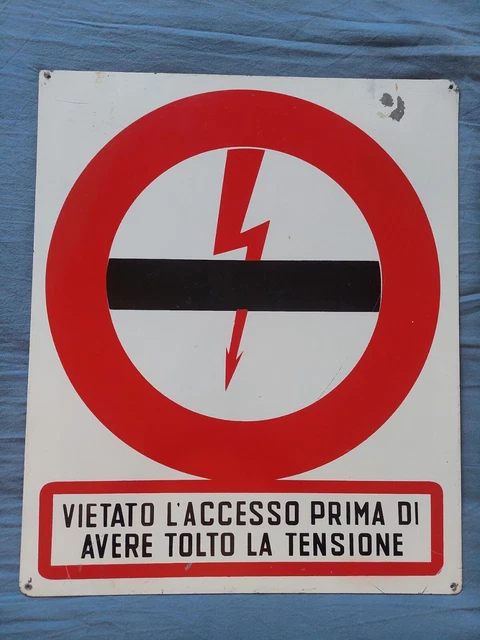 CARTELLO INDUSTRIALE PERICOLO modernariato targa tabella insegna ...