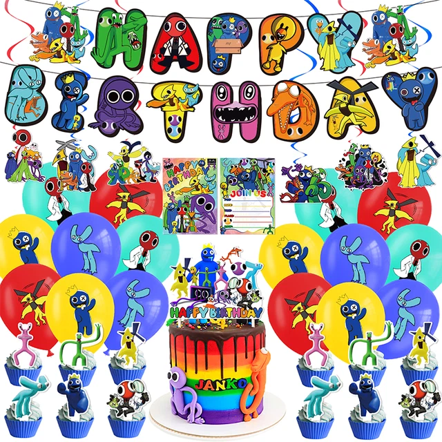 RAINBOW FRIENDS CHAPTER 2 Cyan Themed Party Birthday Supplies Banner ...