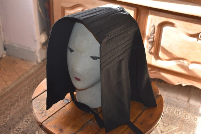 COIFFE ANCIENNE RÉGIONALE : Quichenotte coton noir Charente Maritime ...