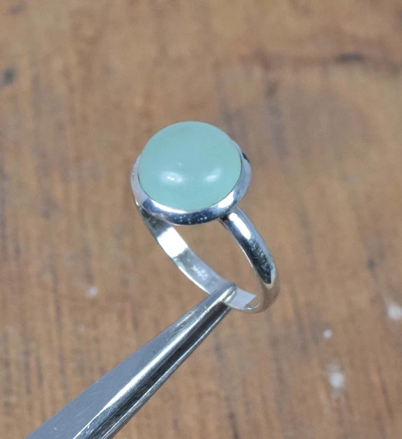 925 SOLID STERLING Silver Aqua Chalcedony Ring-7 us I254 EUR 5,85 ...