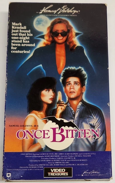 ONCE BITTEN 1989 VHS Jim Carey, Lauren Hutton, Video Treasures HTF OOP ...