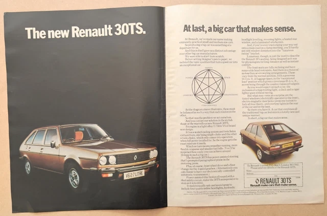 RENAULT 30TS ORIGINAL UK Press Advert 1975 £5.91 - PicClick UK