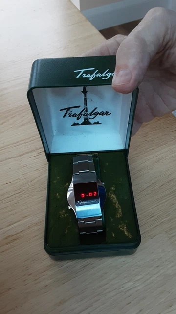 VINTAGE TRAFALGAR QUARTZ LED Watch 1970s - Working With Original Box £ ...