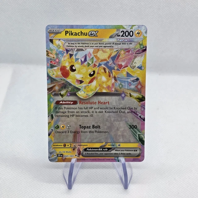 PIKACHU EX SURGING Sparks Ultra Rare Pokémon TCG 057/191 Scarlet ...