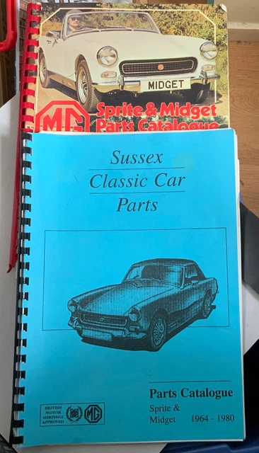 MG SPRITE AND Midget Parts Catalogue 1964-1980 + Sussex Classic Car ...
