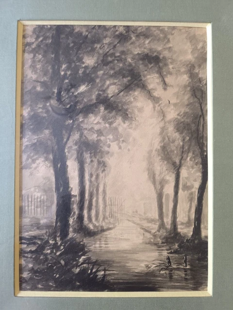 ALICE COMBE ? Drawing To the Ink " IN Un Park " Framed Under Glass £177 ...
