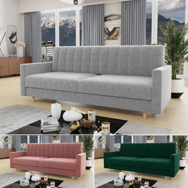 SCHLAFSOFA SARA - Sofa mit Schlaffunktion und Bettkasten, Farbauswahl ...