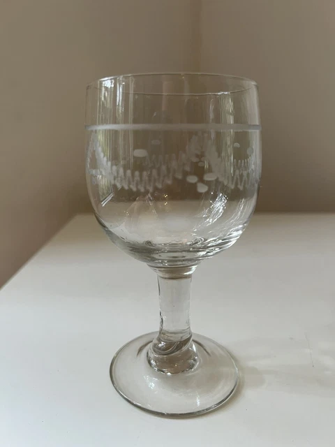 ANCIEN VERRE À pied bistrot gravé XIX EUR 28,00 - PicClick FR