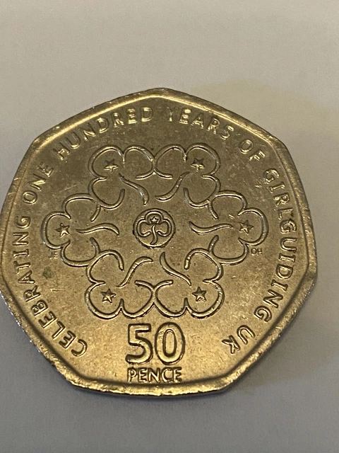 2010 50P COIN Girl Guides Celebrating 100 Years Of Girlguiding Rare ...