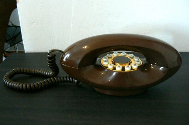 VINTAGE COMDIAL RETRO Chocolate Brown Desk Touch Tone Push Button Dial ...