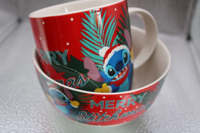 DISNEY LILO & Stitch STITCH Christmas Mug & Bowl Set Merry Stitchmas ...