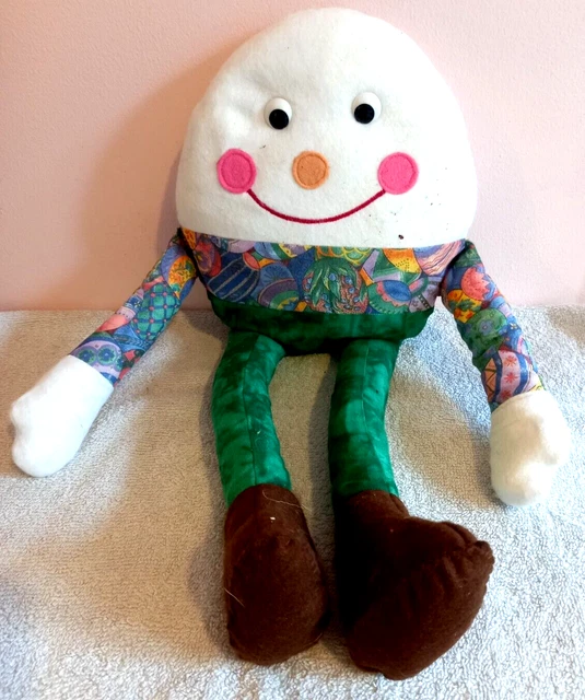 HUMPTY DUMPTY VINTAGE Soft Toy Plush Retro Nursery Rhymes Pattern Body ...