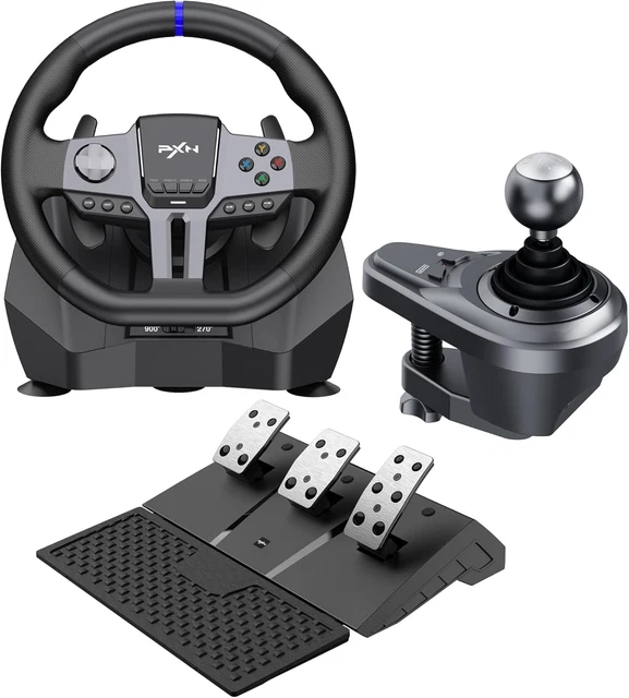 PXN V9 GEN 2 Steering Wheel Universal Racing Pedals & Gear Stick Xbox ...