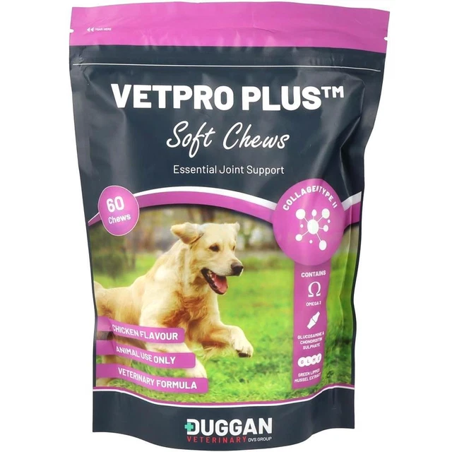 VETPRO PLUS SOFT Chews for Dogs, Joint Support, Chicken Flavour ...
