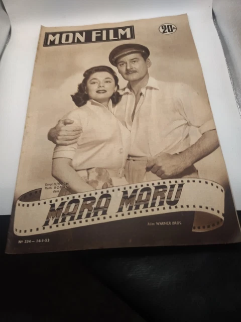 MON FILM NO 334 . 14-1-1953. Mara Mary. avec Errol Flynn et Ruth Roman ...