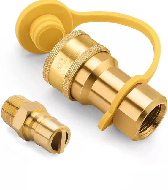 1/2& GAS QUICK Connect Kit, Disconnect Connector with Male Insert Plug ...