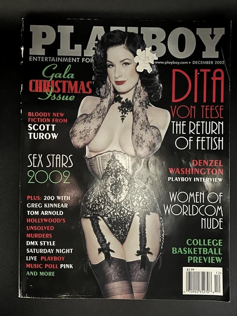 VINTAGE PLAYBOY MAGAZINE DECEMBER 2002 BURLESQUE GODDESS DITA VON TEESE £7.38 - PicClick UK