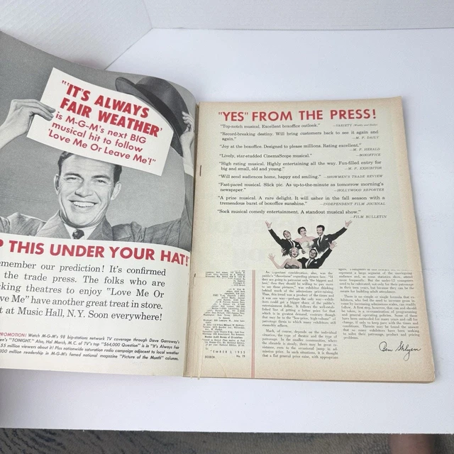 SCARCE BOXOFFICE MAGAZINE Sept 1955 Marilyn Monroe The Modern Theatre ...