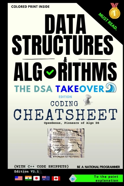 DATA STRUCTURES AND Algorithms: Coding Cheatsheet: The DSA Takeov $204. ...