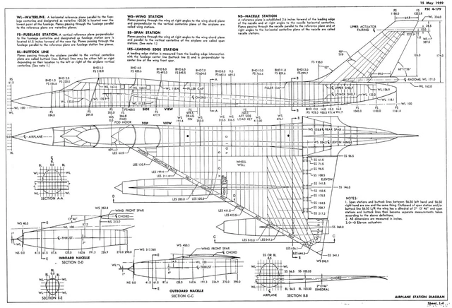 1950S CONVAIR B-58 HUSTLER JET BLUEPRINT DRAWING PLANS PERIOD ARCHIVE ...